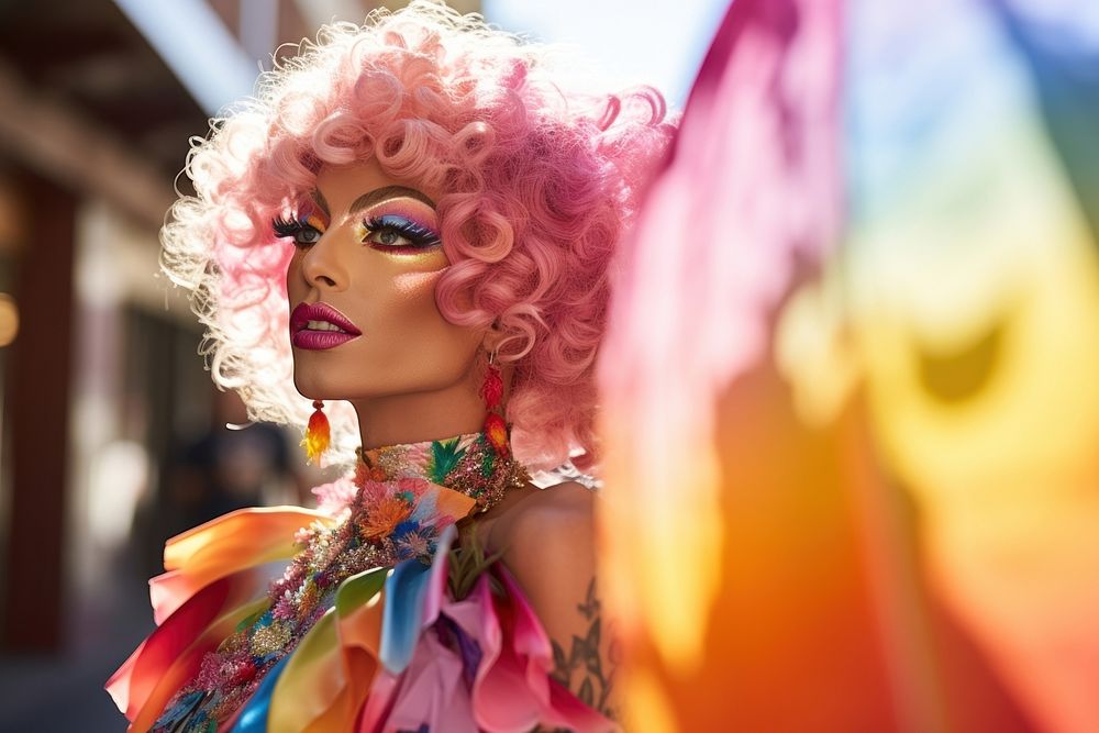 Portrait adult wig celebration. | Free Photo - rawpixel