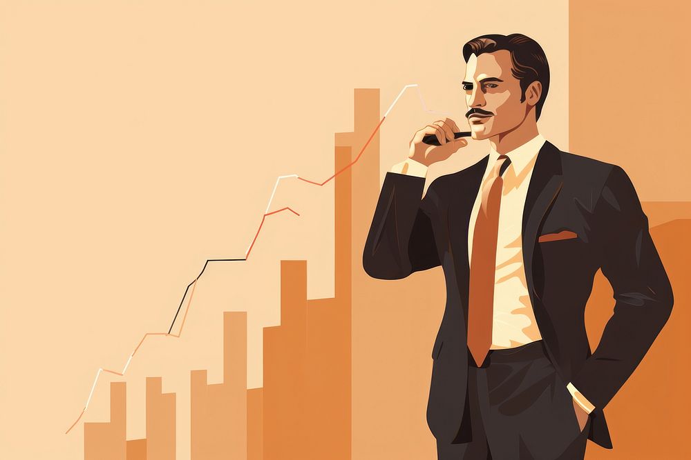 2 Business man chart adult | Free Photo Illustration - rawpixel