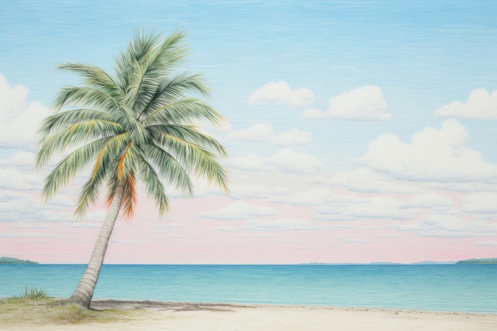 Beach tree sea outdoors. AI | Free Photo Illustration - rawpixel