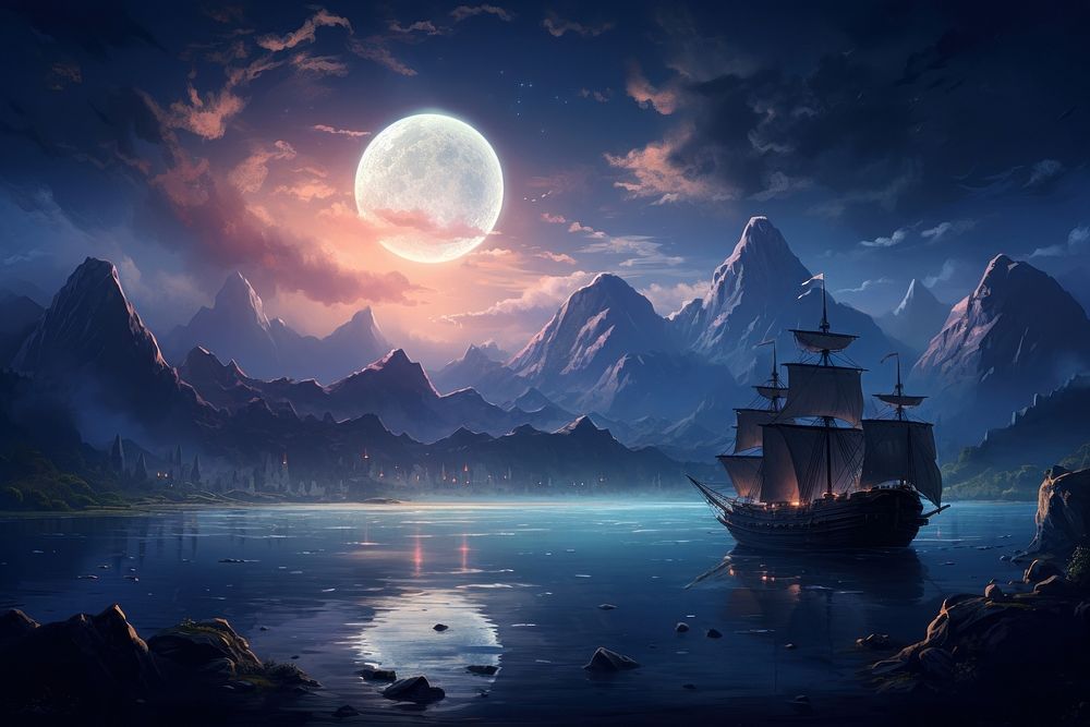 Moon sky landscape astronomy. | Premium Photo Illustration - rawpixel