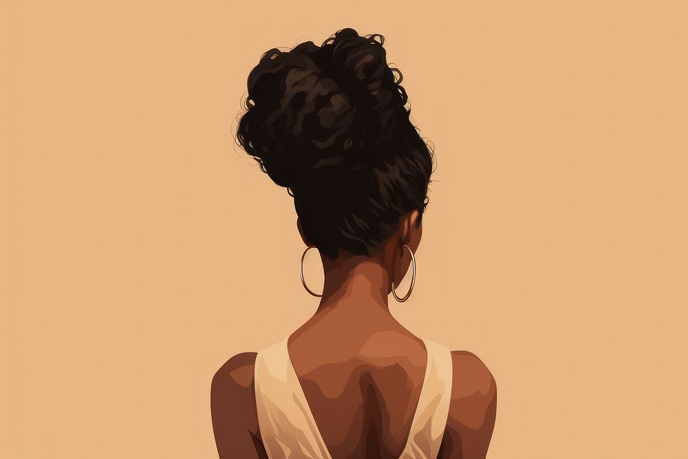 Back portrait adult woman. AI | Free Photo Illustration - rawpixel