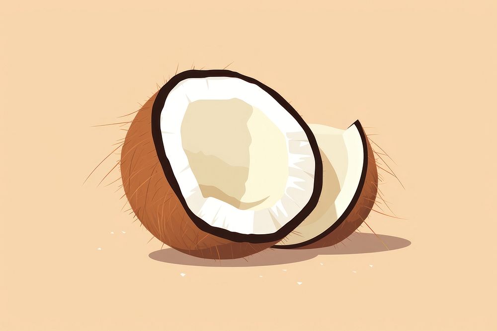 Coconut cartoon produce brown. AI | Free Photo Illustration - rawpixel