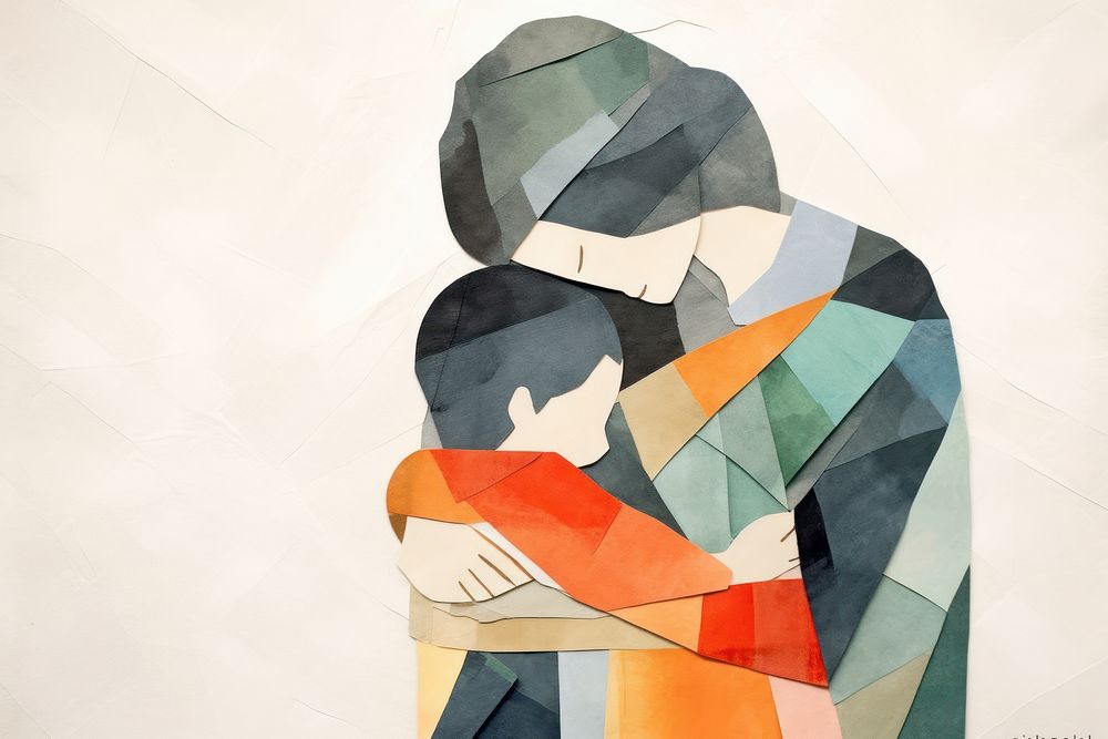 Mother hugging child art affectionate | Free Photo Illustration - rawpixel