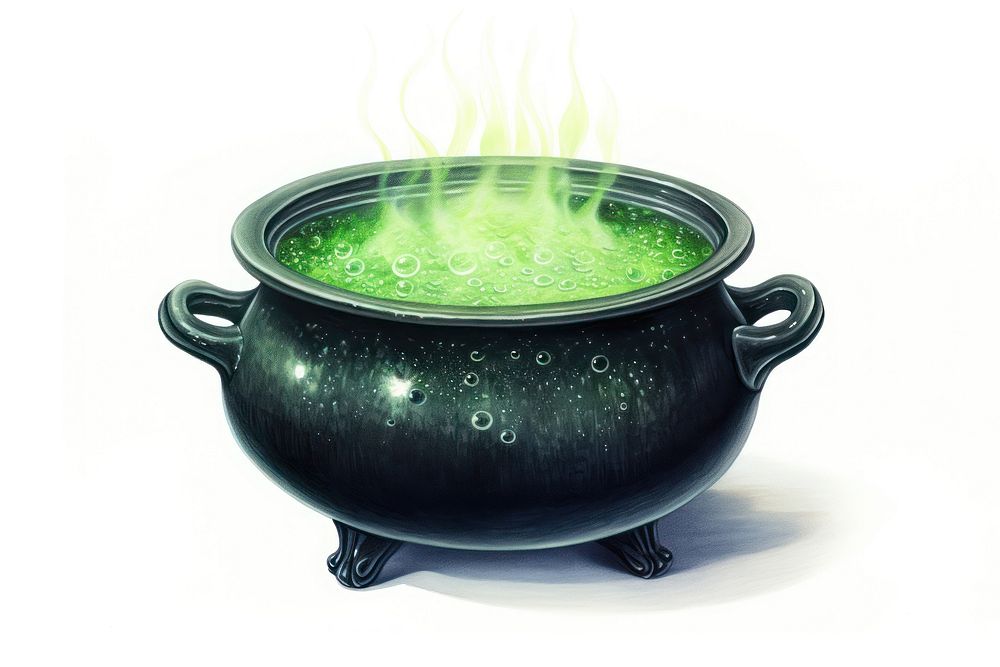 Halloween pot white background cookware. | Premium Photo Illustration ...