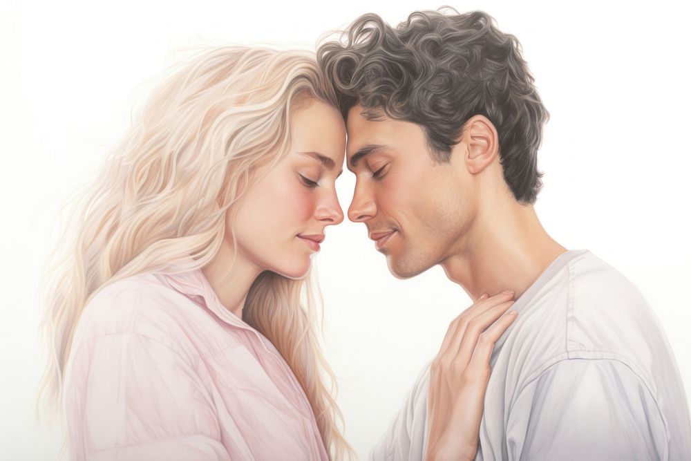 Portrait drawing adult contemplation. | Premium Photo Illustration ...