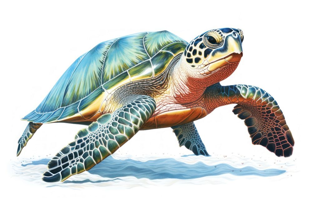 Sea turtle reptile drawing animal. | Free Photo Illustration - rawpixel
