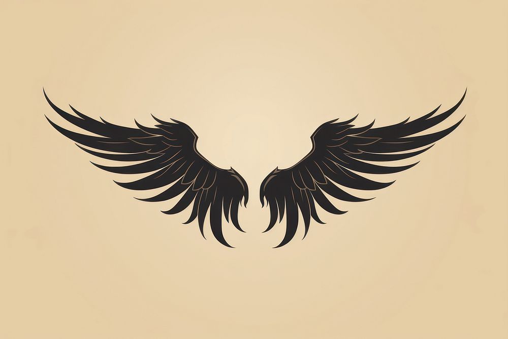 Black wings vulture bird calligraphy. | Premium Photo Illustration ...