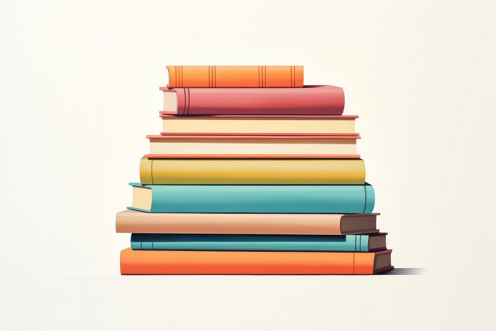 Stacked books publication white background | Free Photo Illustration ...