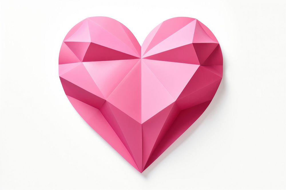 Pink heart paper white background | Free Photo Illustration - rawpixel