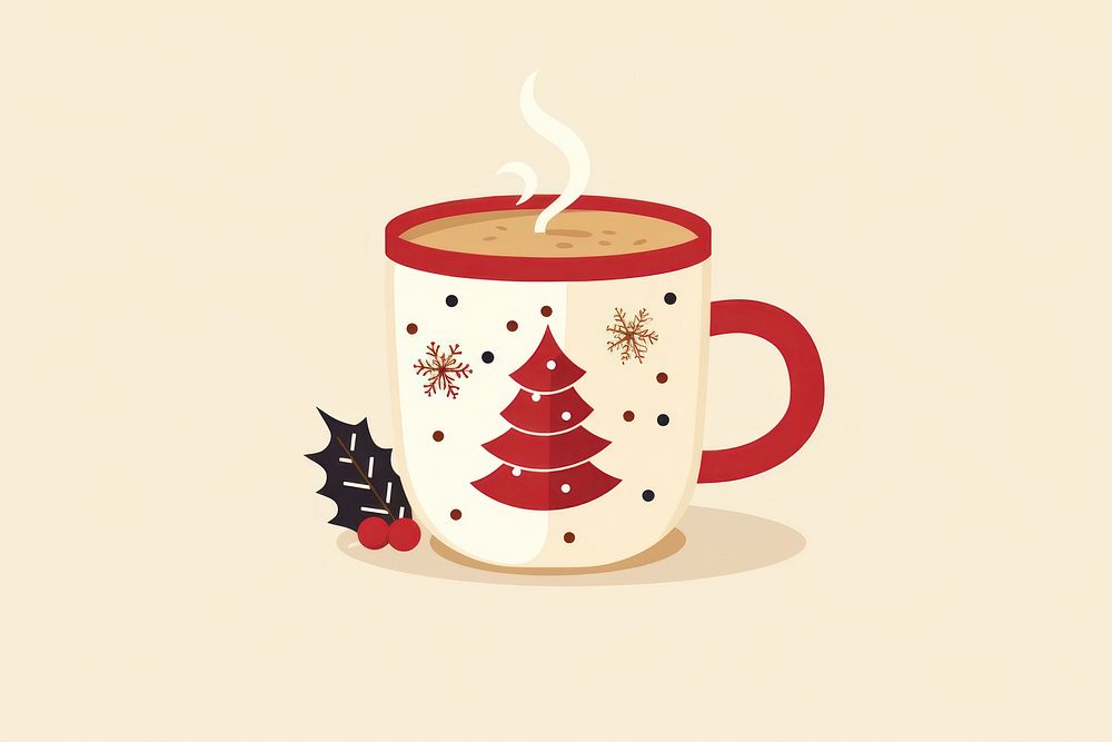 Christmas mug drink beverage coffee. | Free Photo Illustration - rawpixel