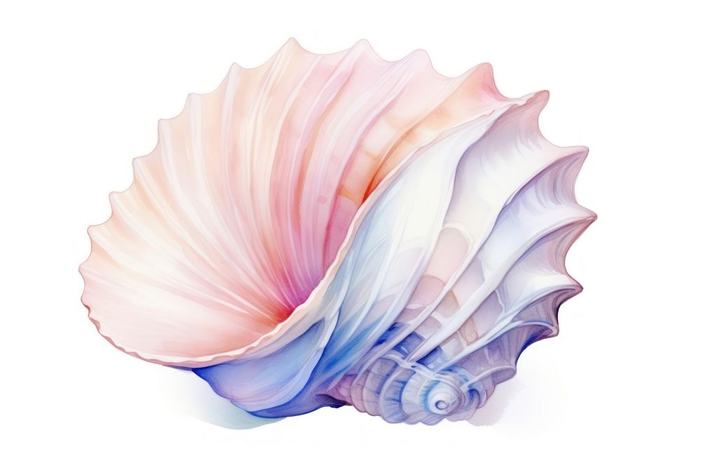 Seashell conch white background invertebrate. | Premium Photo ...