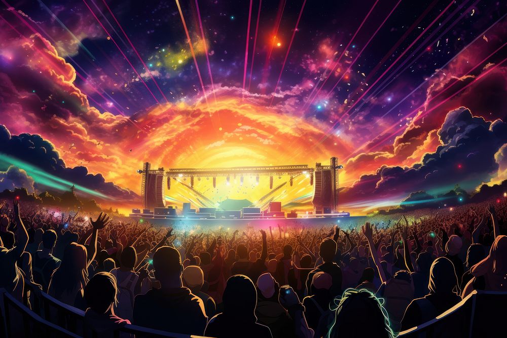 Music festival outdoors concert architecture. | Premium Photo ...