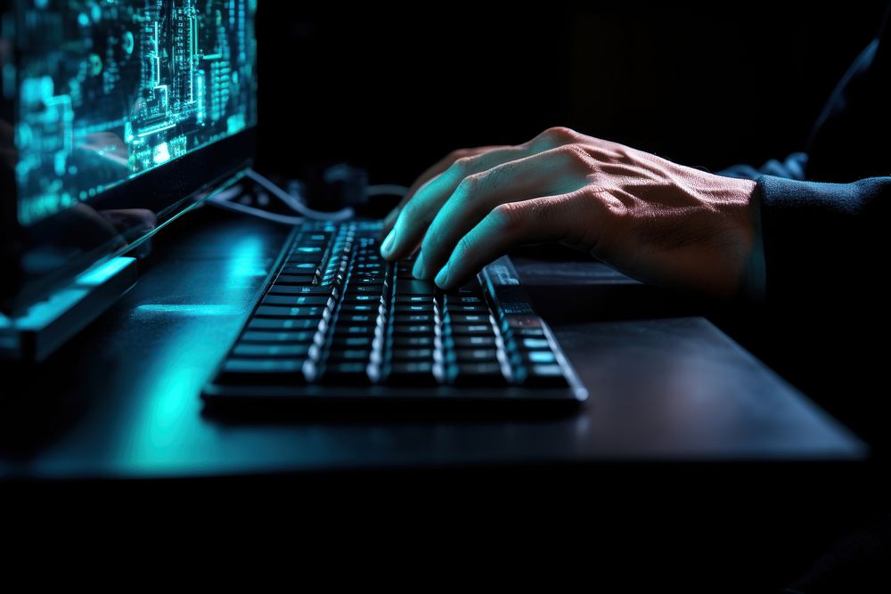 Computer keyboard typing night. AI | Premium Photo - rawpixel