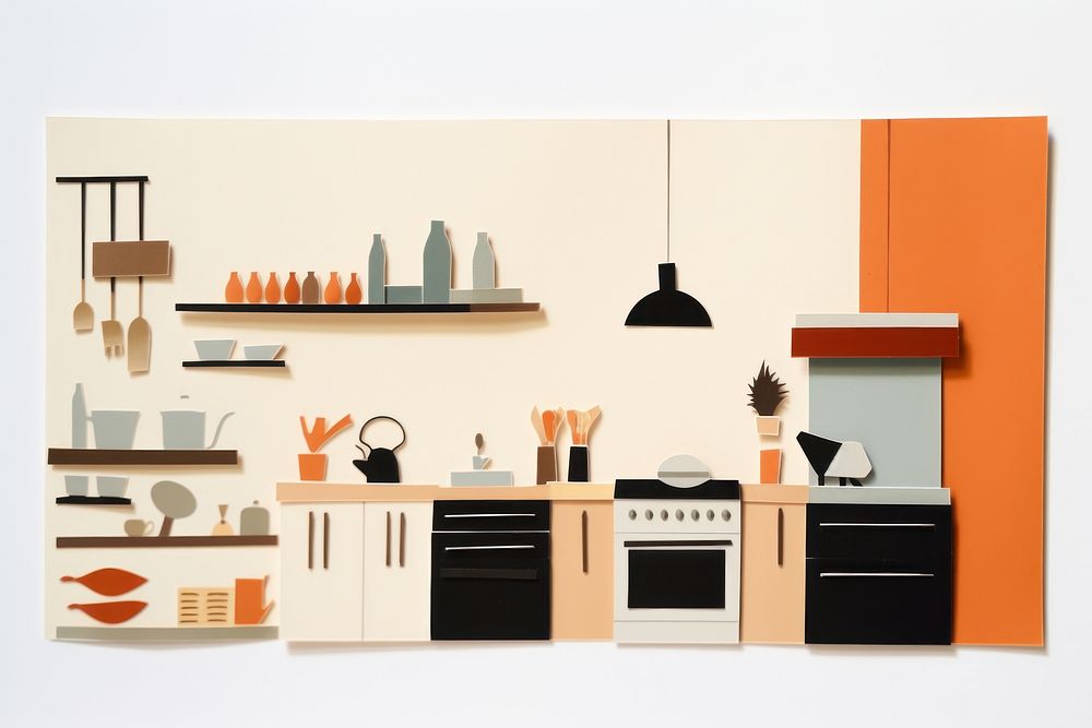Kitchen paper collage microwave appliance. | Premium Photo Illustration ...