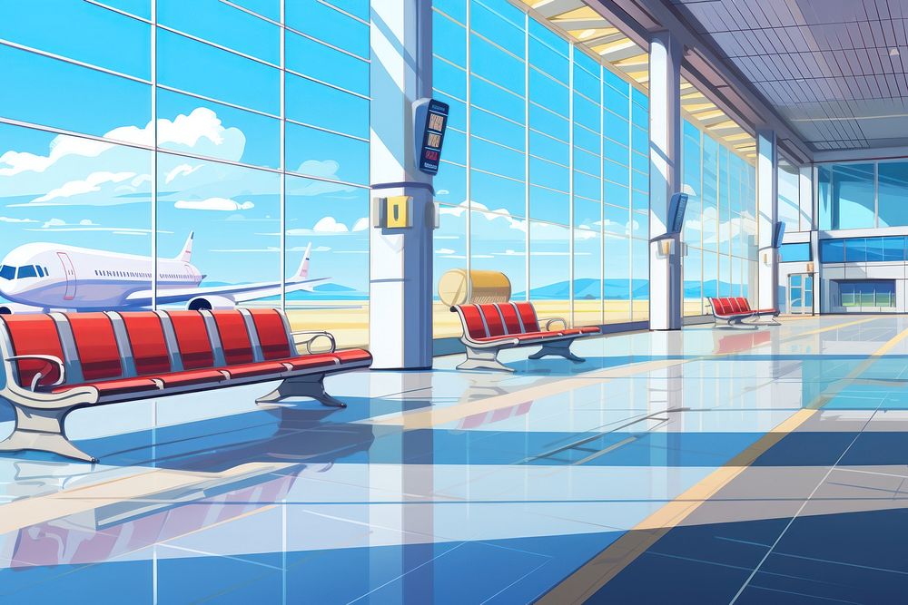 Airport vehicle cartoon transportation. | Free Photo Illustration ...