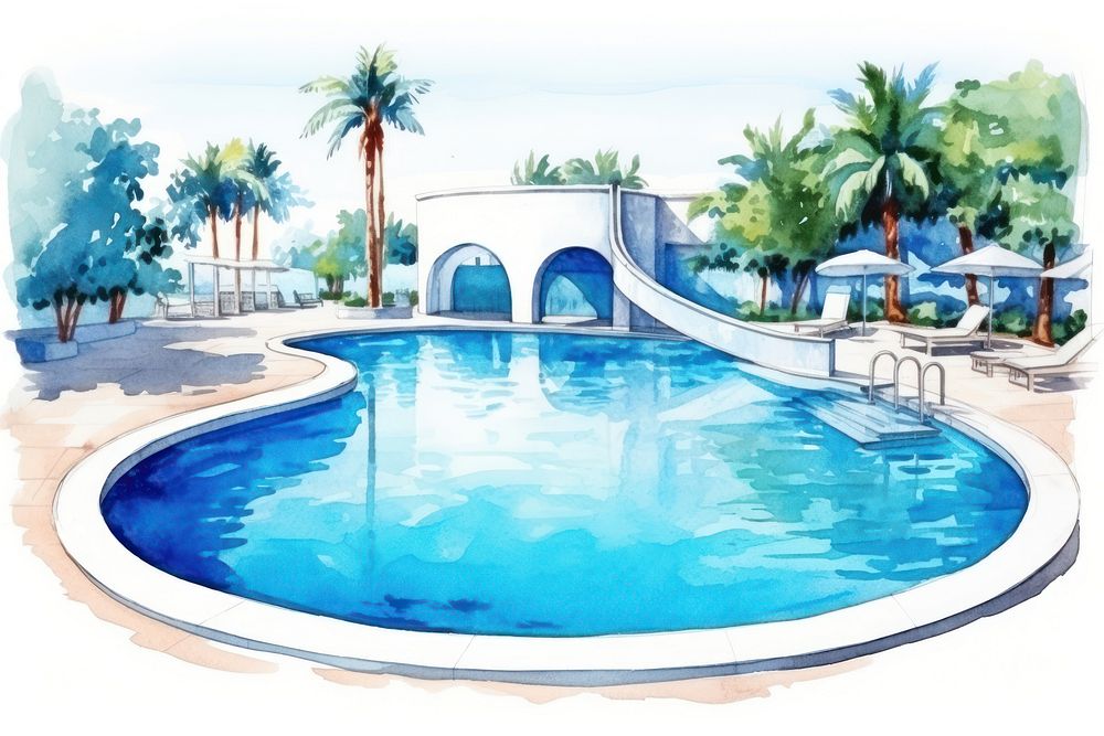 Swimming pool architecture outdoors resort. | Free Photo Illustration ...