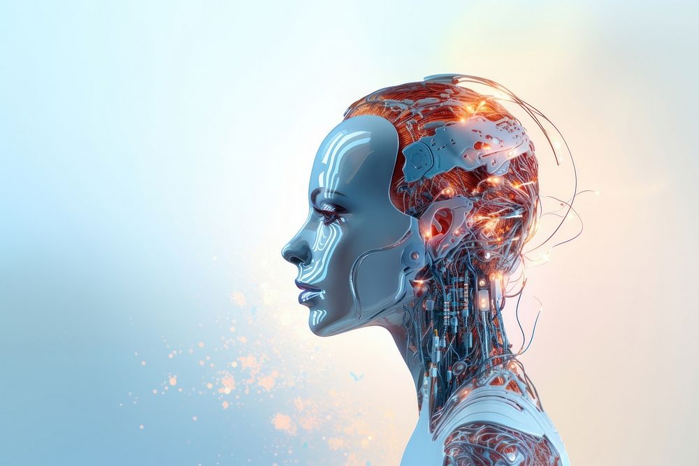 Female android face futuristic portrait | Free Photo Illustration ...