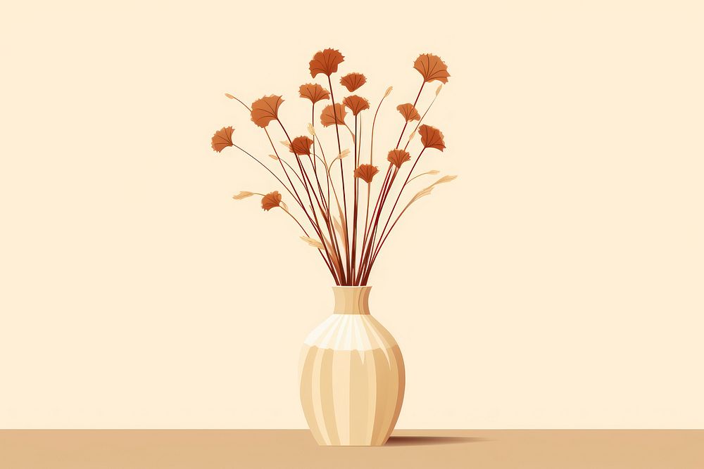 Dried flower vase plant art. | Free Photo Illustration - rawpixel