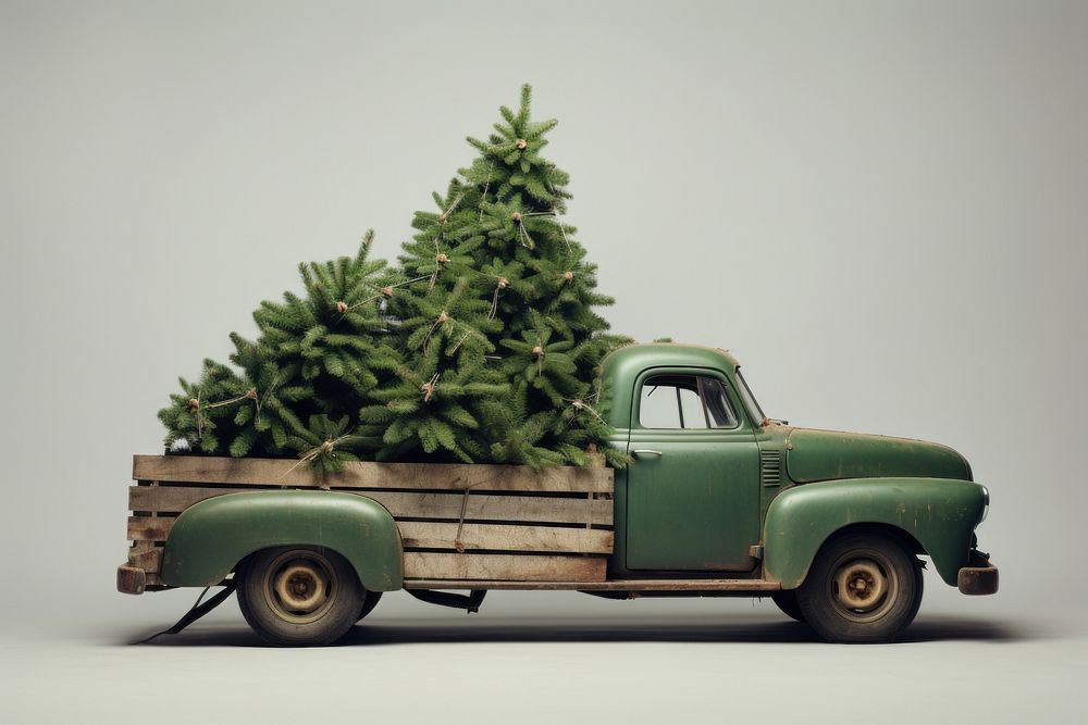 Christmas tree truck christmas vehicle | Free Photo - rawpixel