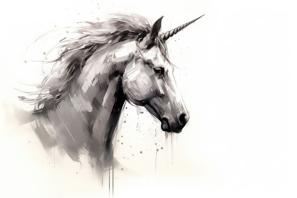 Unicorn drawing animal mammal. AI | Premium Photo Illustration - rawpixel