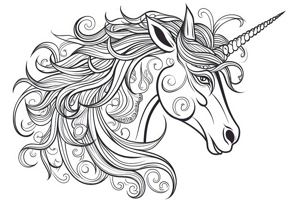 Unicorn pattern drawing animal. | Free Photo Illustration - rawpixel