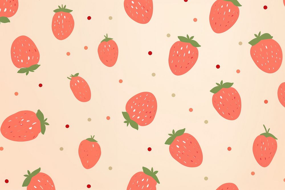 Wallpaper pattern strawberry berries fruit. | Free Photo Illustration ...