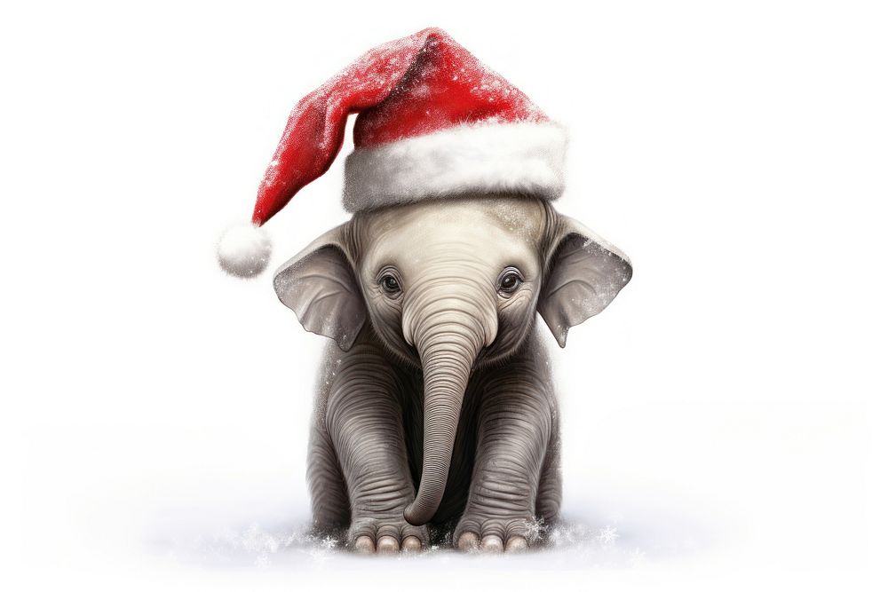 Christmas animal image elephant wildlife | Free Photo Illustration ...
