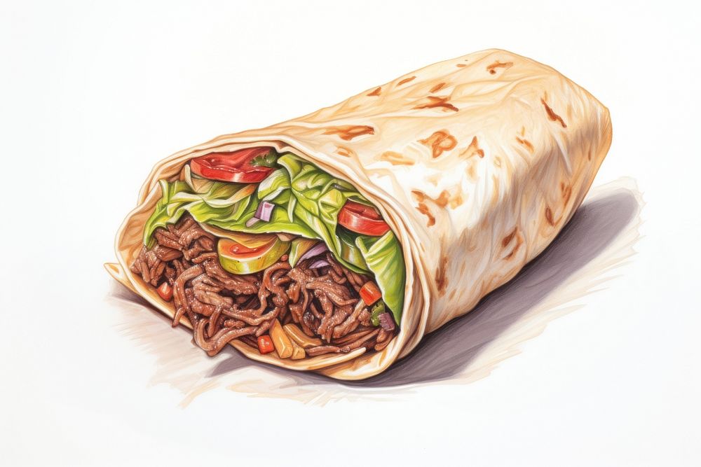 Shredded beef wrap food burrito | Free Photo Illustration - rawpixel