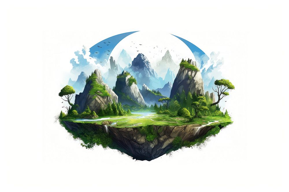 Earth 2d landscape outdoors nature. | Free Photo Illustration - rawpixel