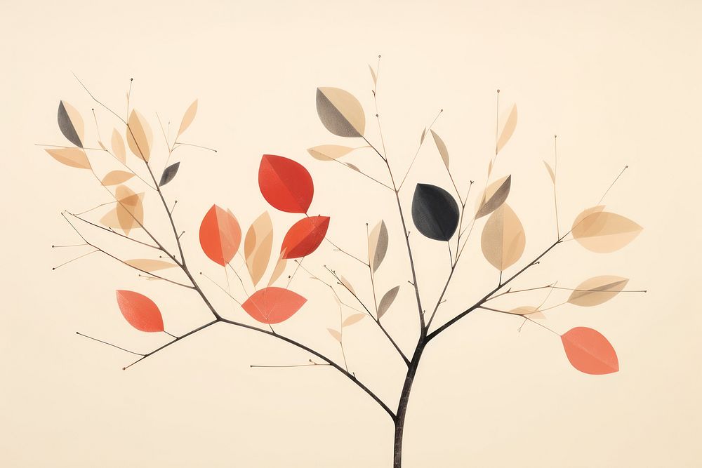 Autumn branch art painting pattern. | Free Photo Illustration - rawpixel