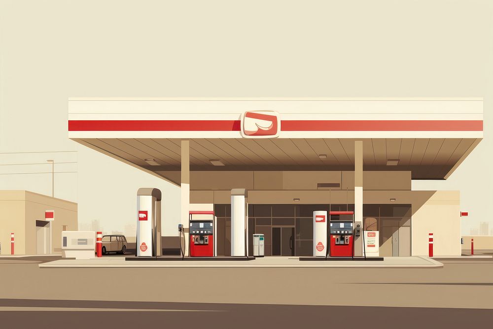 Gas station architecture petroleum gasoline. | Premium Photo ...