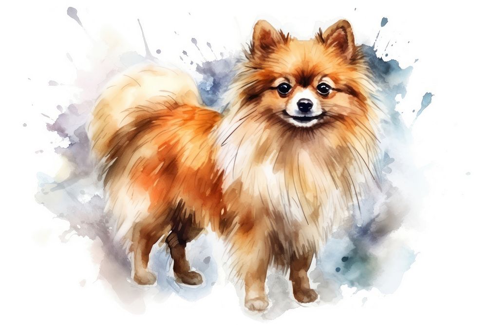 Dog pomeranian papillon mammal | Free Photo Illustration - rawpixel