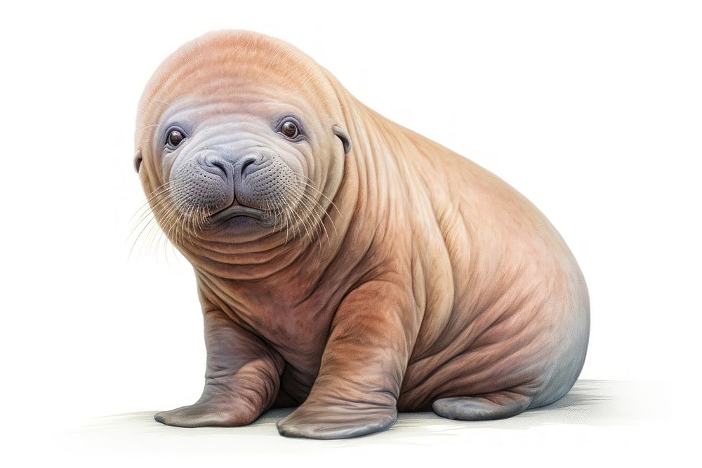 Baby Walrus wildlife animal mammal. | Free Photo Illustration - rawpixel