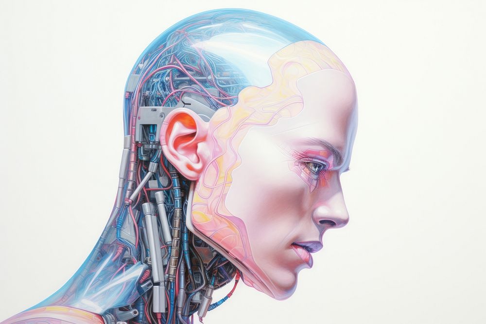 Artificial intelligence portrait drawing adult. | Premium Photo ...