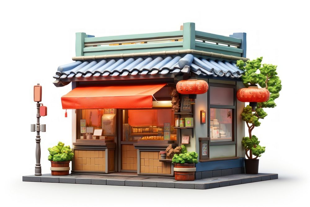 Japanese shop restaurant kiosk city. | Premium Photo Illustration ...