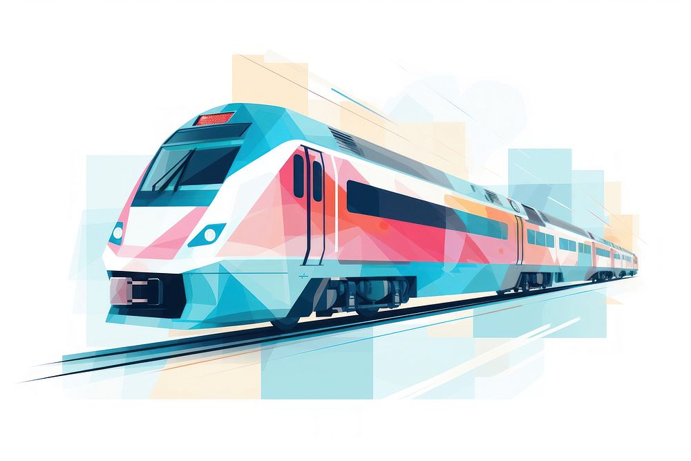 Pastel graphic train vehicle railway | Free Photo Illustration - rawpixel