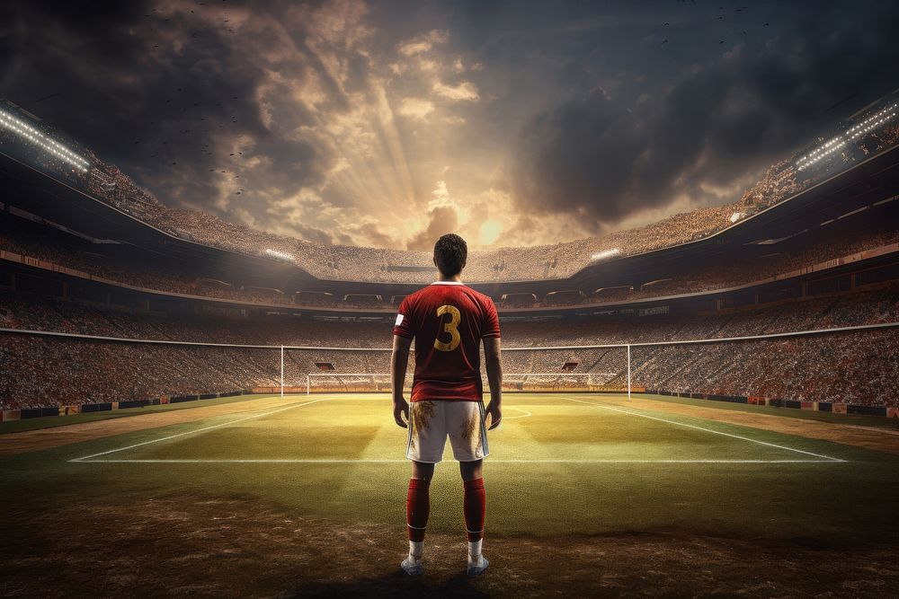 Football stadium player football player. | Premium Photo - rawpixel