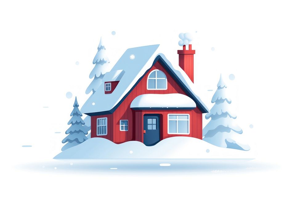 Snowy house architecture building winter. | Premium Photo Illustration ...