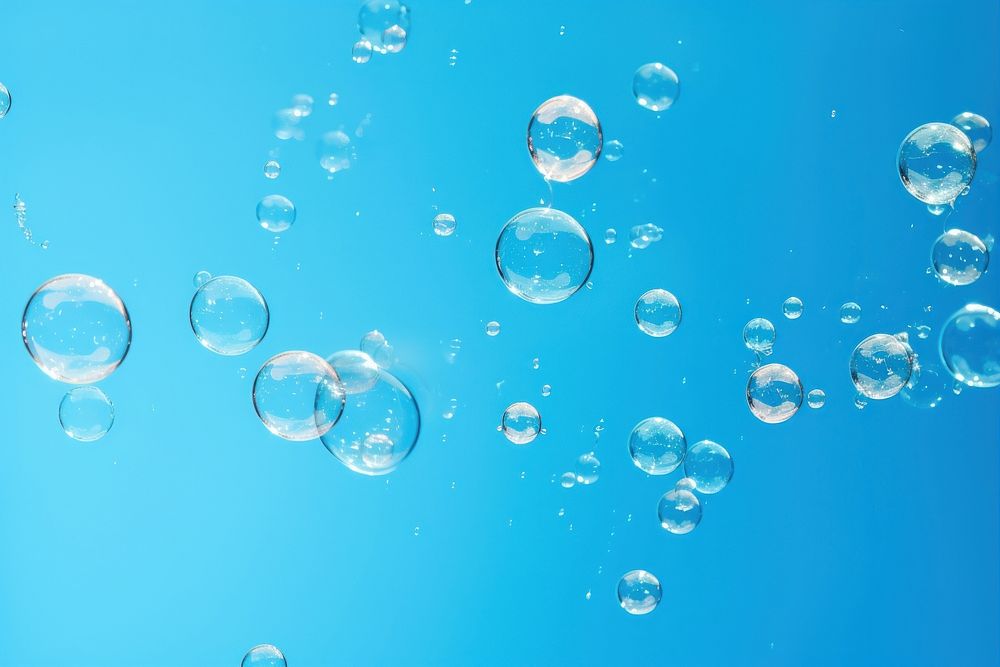 Water bubble effect, blue background, | Free Photo - rawpixel
