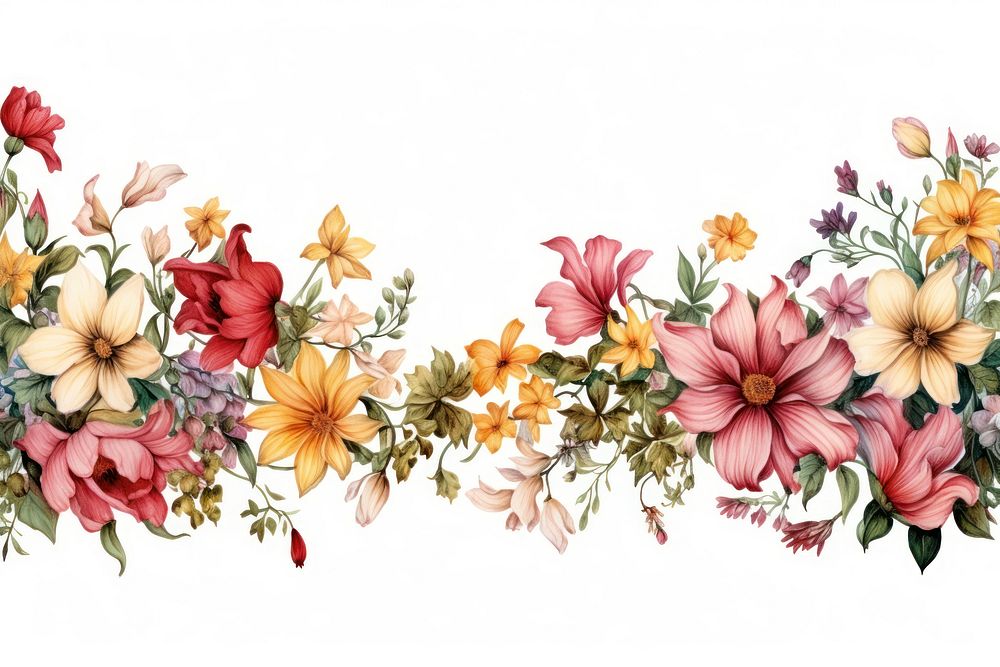 Floral border pattern flower plant. | Premium Photo Illustration - rawpixel