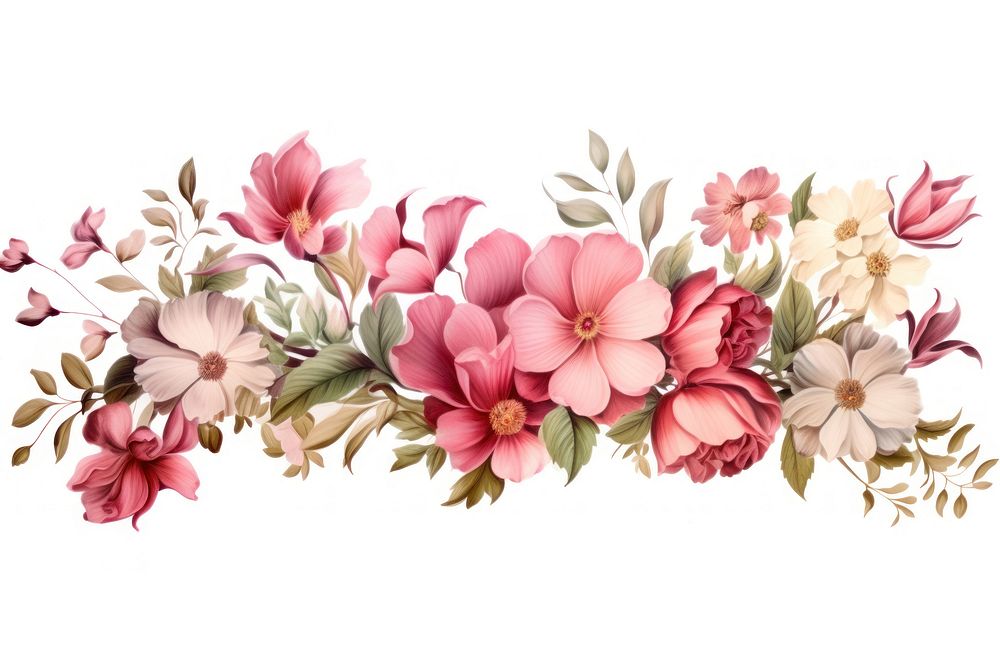 Floral border pattern flower plant. | Premium Photo Illustration - rawpixel