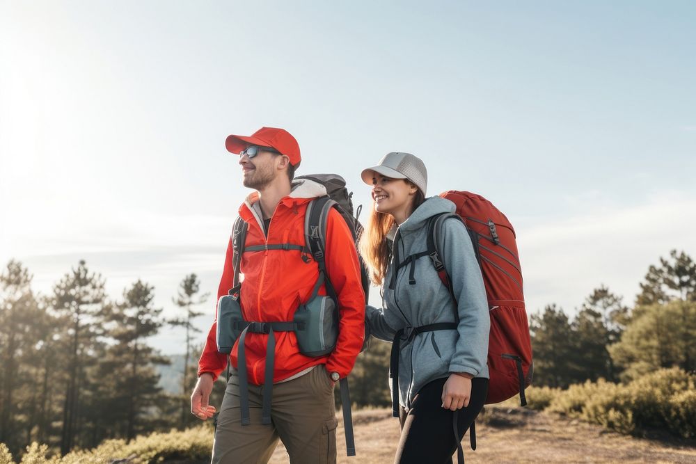 Tourist couple backpack backpacking travel. | Free Photo - rawpixel