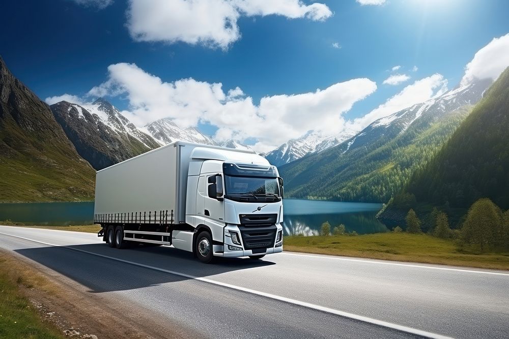 Truck cargo vehicle travel road. | Free Photo - rawpixel