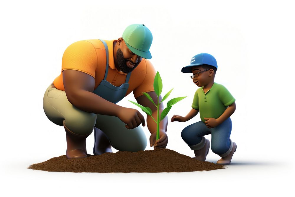 Gardening outdoors father plant. | Free Photo Illustration - rawpixel