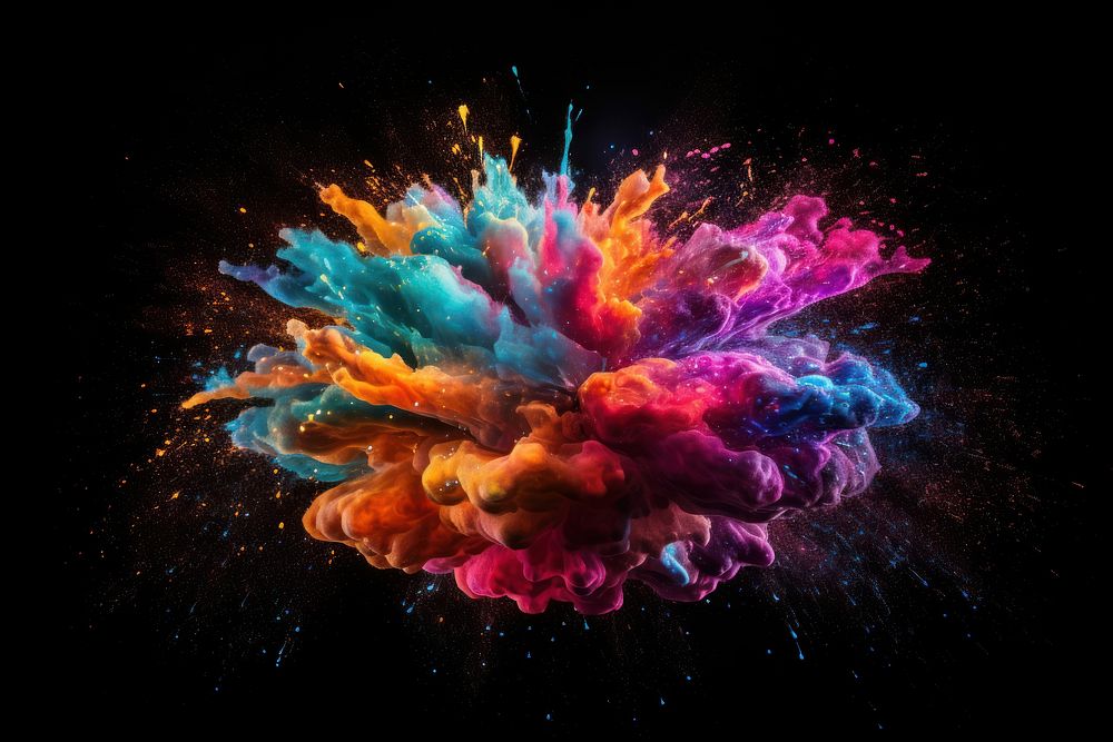 Explosion fireworks nebula black background. | Free Photo - rawpixel