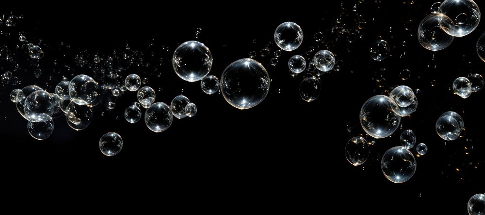 Isolated bubble effect, black background, | Premium Photo - rawpixel