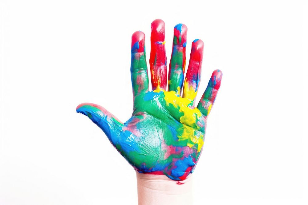 Color painted child hand finger | Free Photo - rawpixel