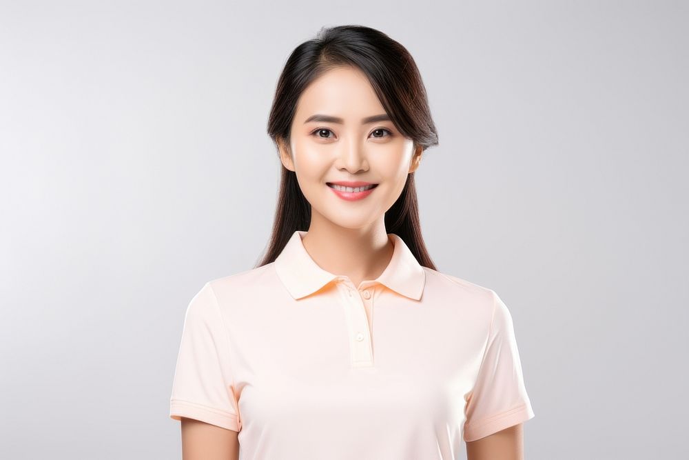 Woman wear polo shirt portrait | Premium Photo - rawpixel