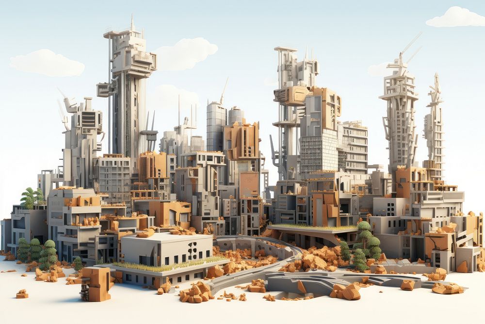 Post-apocalypse city architecture cityscape building. | Premium Photo ...