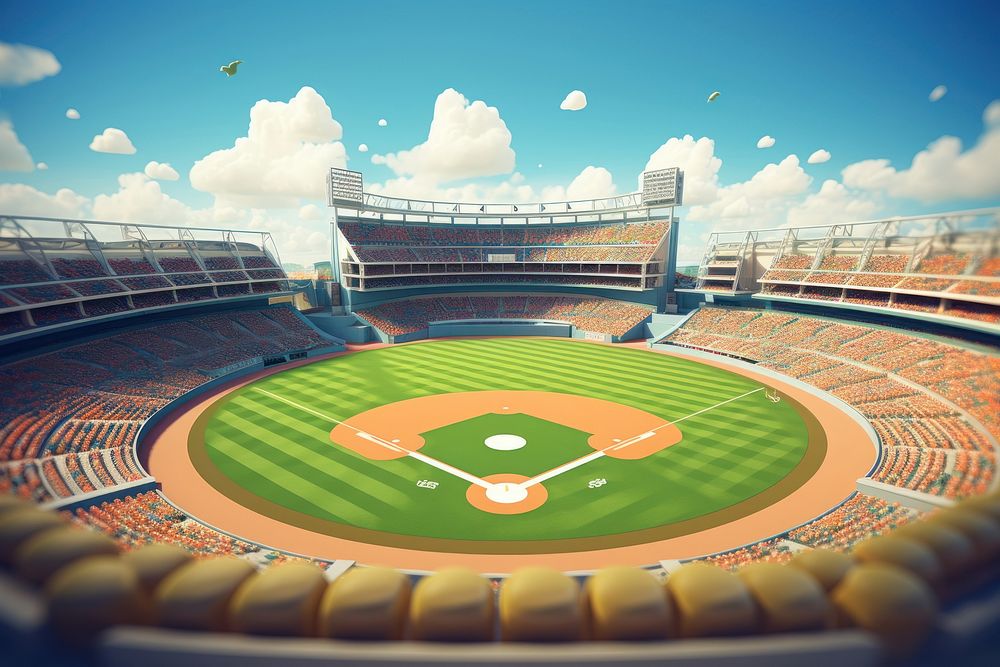 Baseball arena softball sports architecture. | Free Photo Illustration - rawpixel